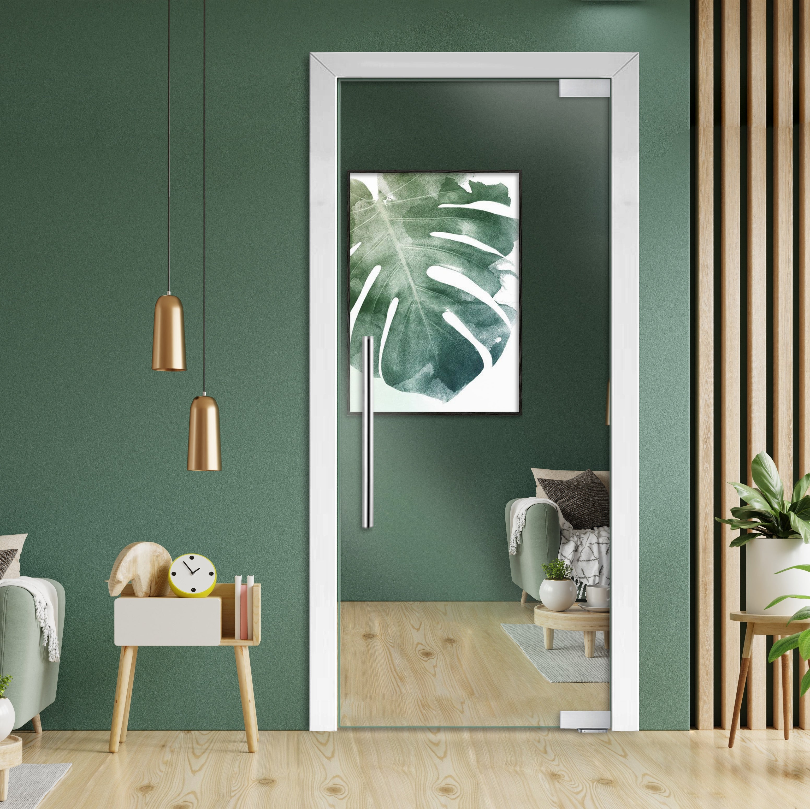 Clear Tempered Resistant Glass Frameless Pivot Door - Customizable ...